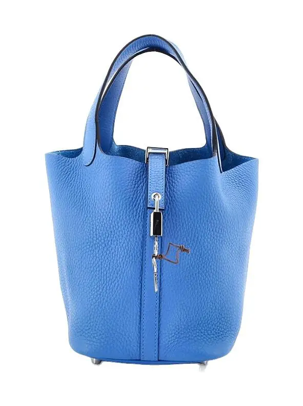 HERMES Pm Picotin Lock Bag Clemence - Blue