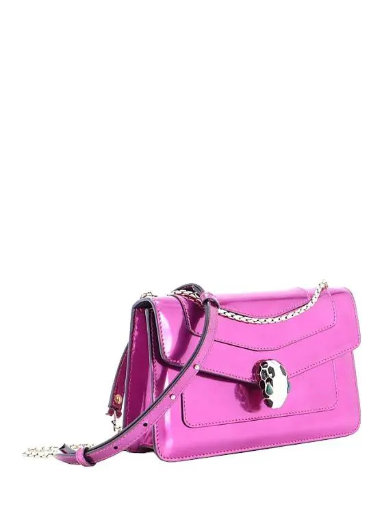 BVLGARI Small Serpenti Forever Metallic Leather Shoulder Bag - Metallic/ / Pink