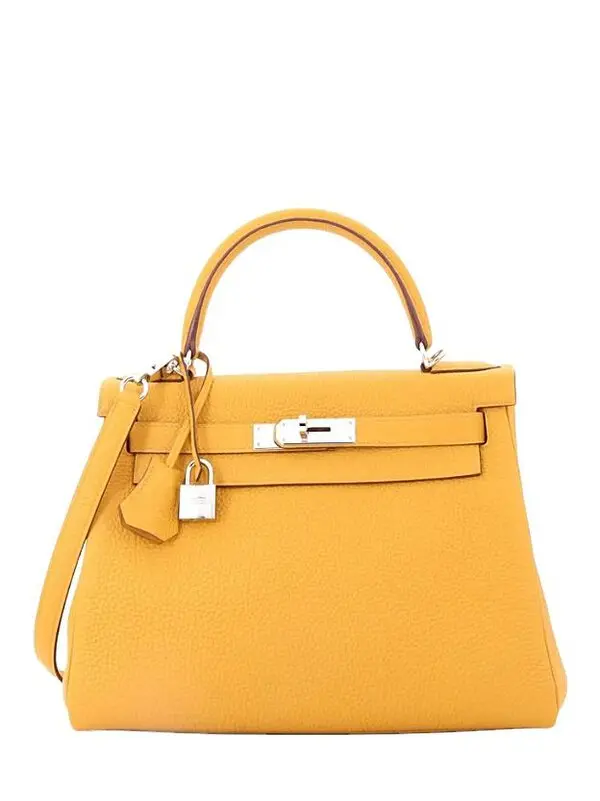 HERMES Kelly 28 Handbag - Jaune Ambre