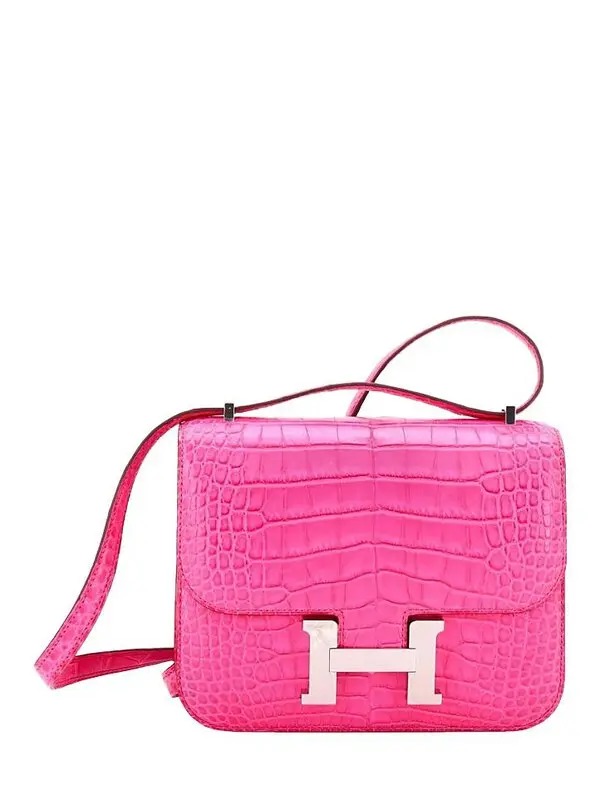 HERMES 18 Constance Bag Matte Alligator - Pink