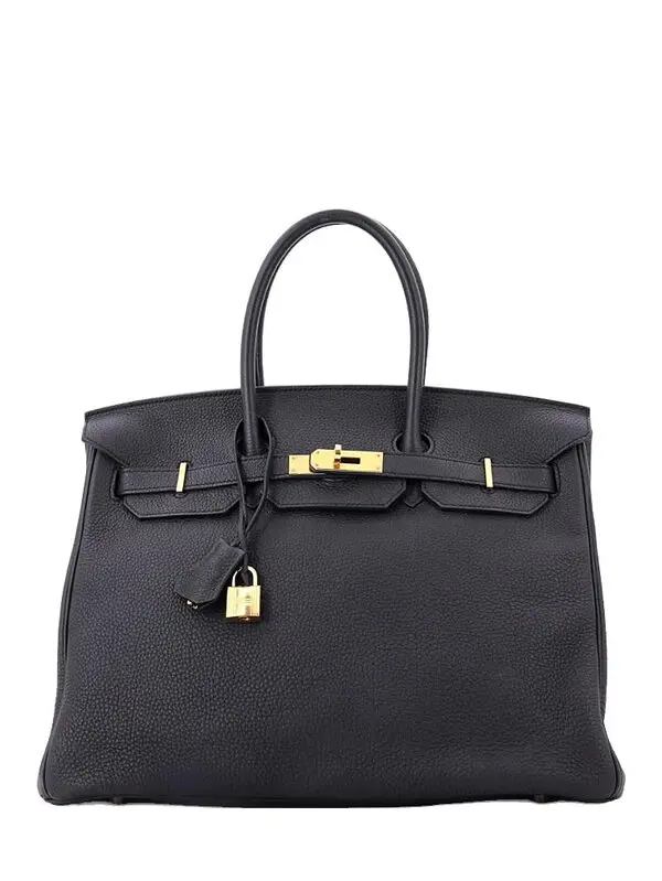 HERMES Birkin 35 Handbag With Gold Hardware - Noir