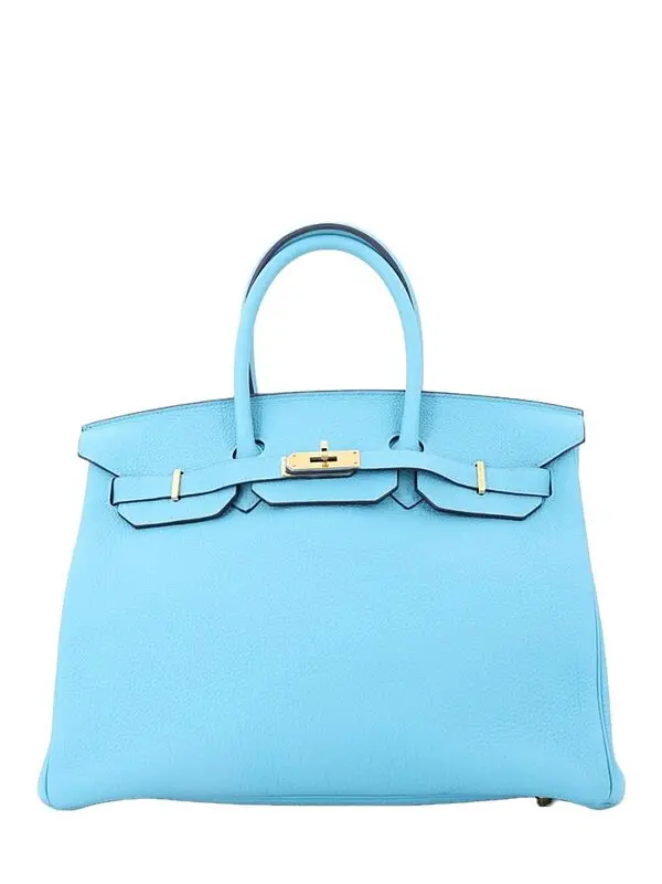 HERMES Birkin 35 Handbag With Gold Hardware - Bleu Du Nord