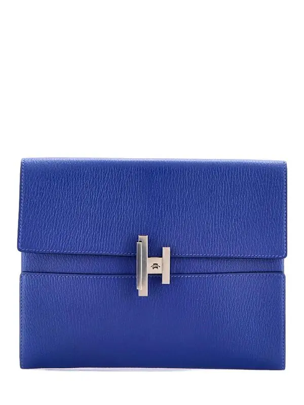Hermès Cinhetic Clutch Chevre Mysore - Blue