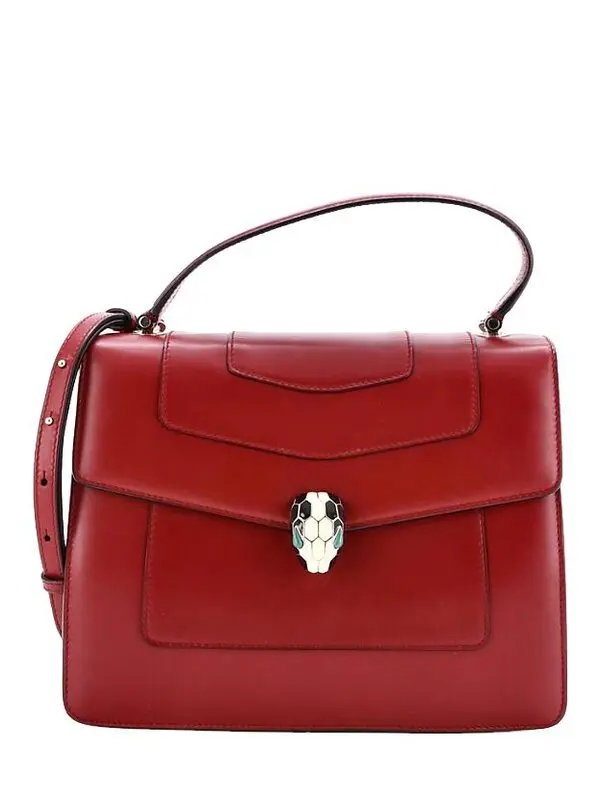 BVLGARI Medium Serpenti Forever Top Handle Bag - Red
