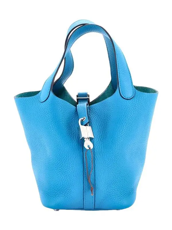 HERMES Pm Picotin Lock Bag Clemence - Blue