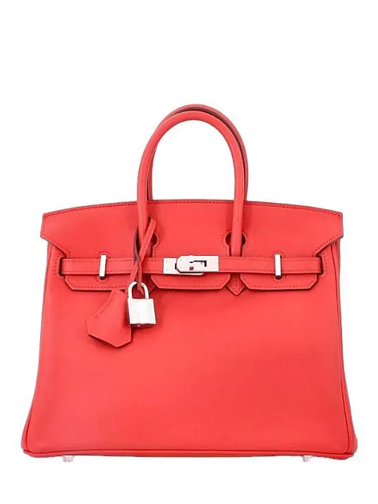HERMES Birkin 25 Handbag - Rouge Tomate