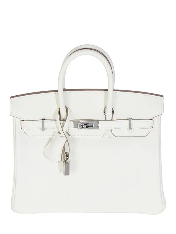 HERMES Birkin 25 Leather Handbag - White