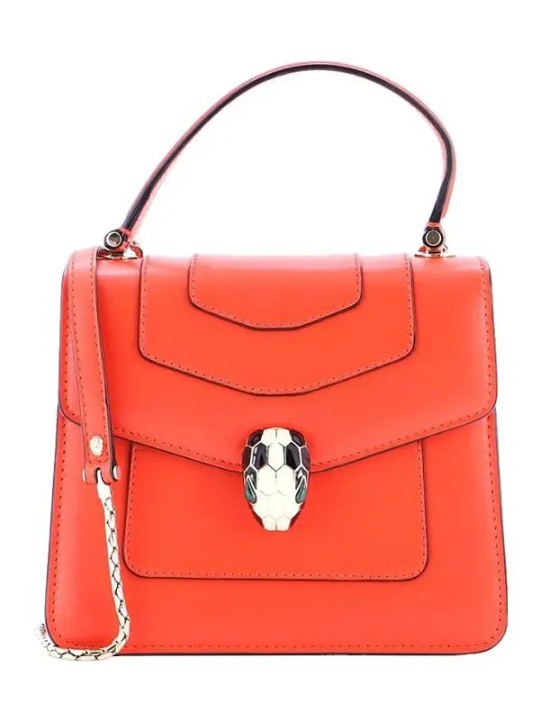 BVLGARI Small Serpenti Forever Top Handle Bag - Orange