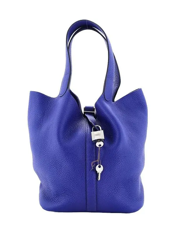 HERMES Gm Picotin Lock Bag Clemence - Blue