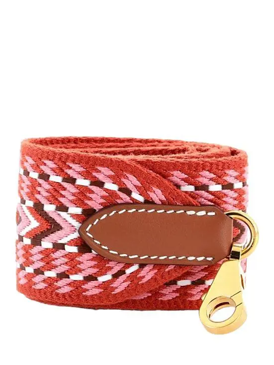 HERMES 50 Sangle Shoulder Strap Cavale Canvas - Pink