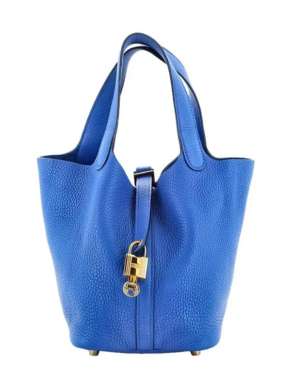 HERMES Picotin Lock Bag Clemence Pm - Blue