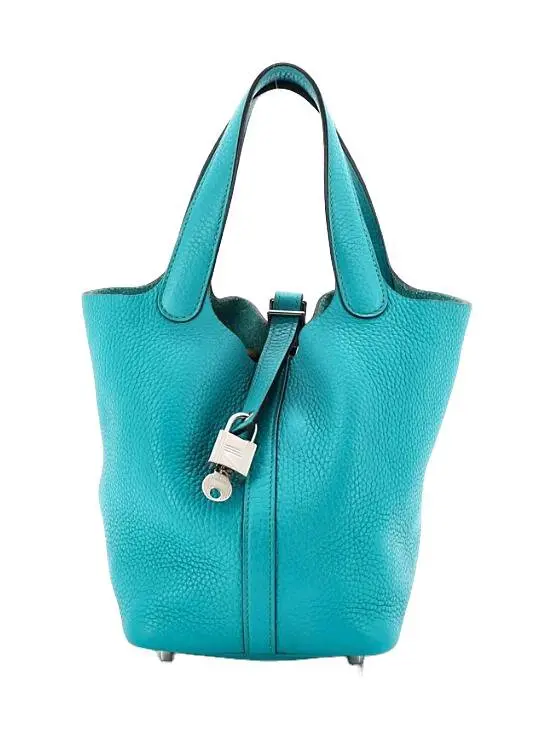 HERMES Pm Picotin Lock Bag Clemence - Blue