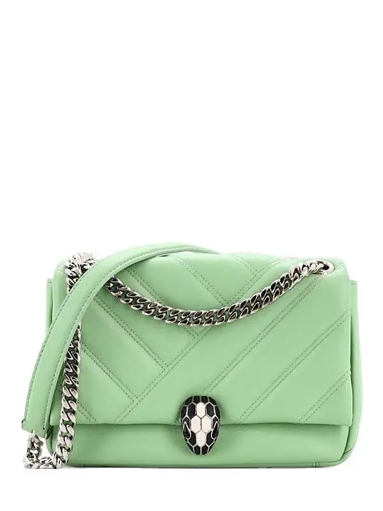 BVLGARI Small Serpenti Cabochon Shoulder Bag - Green