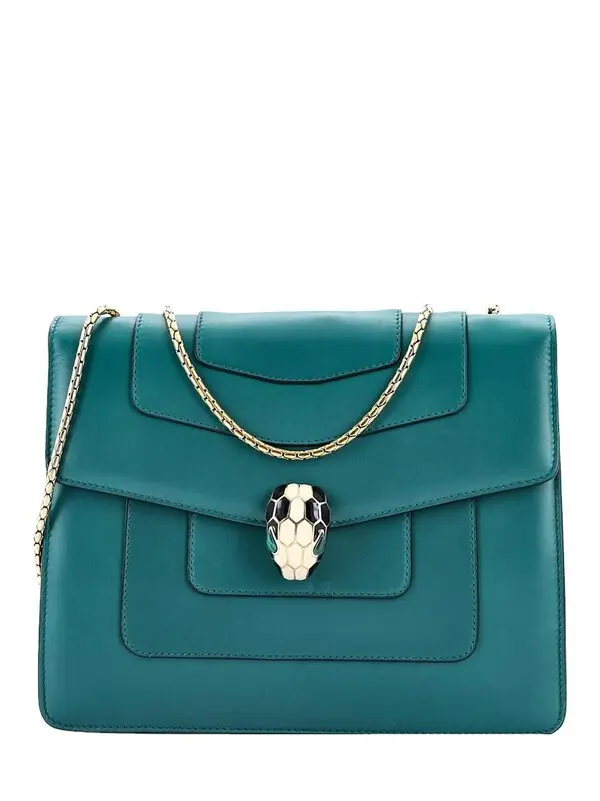 BVLGARI Medium Serpenti Forever Square Shoulder Bag - Green