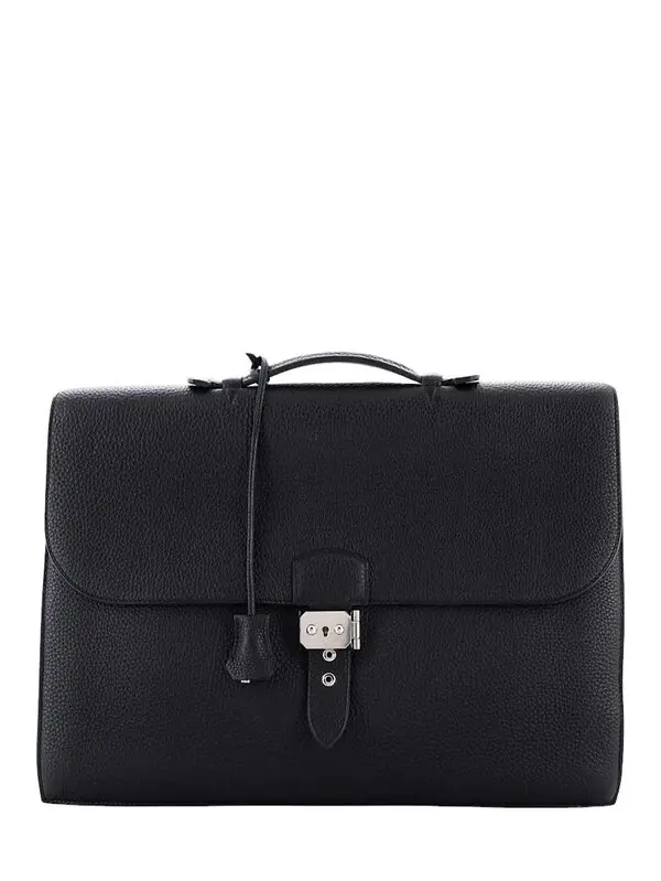 HERMES 41 Sac A Depeches Bag Togo - Black