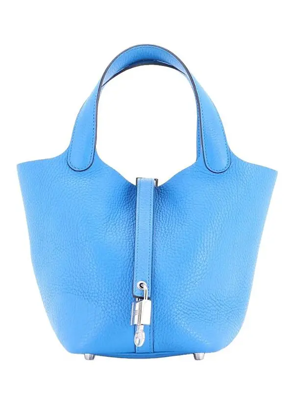 HERMES Pm Picotin Lock Bag Clemence - Blue