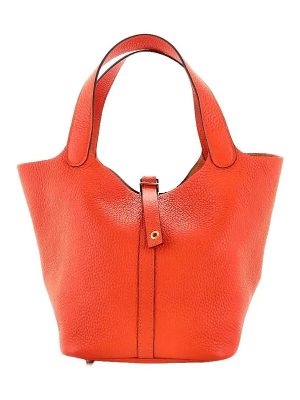HERMES Mm Picotin Lock Bag Clemence - Orange