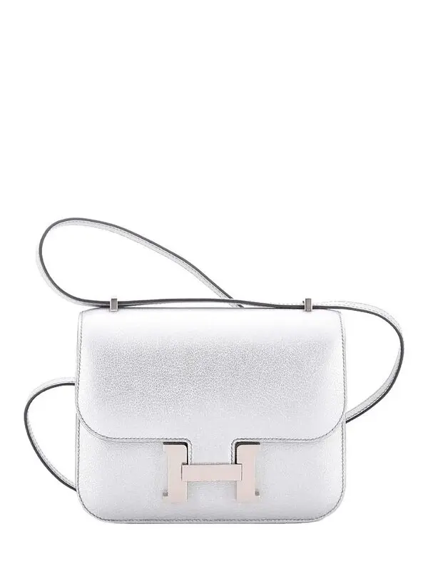 HERMES 18 Constance Nm Bag Metallic Chevre Chamkilight - Silver