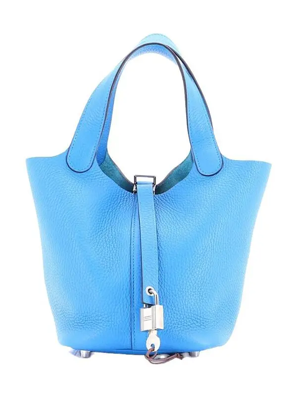 HERMES Pm Picotin Lock Bag Clemence - Blue