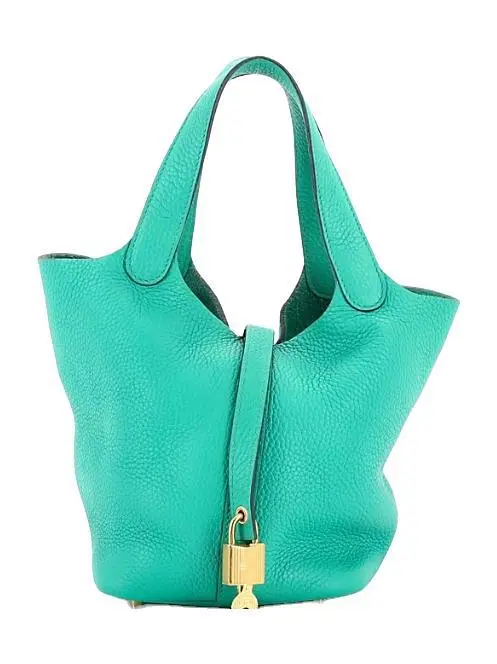 HERMES Hermès Pm Picotin Lock Bag Clemence - Green