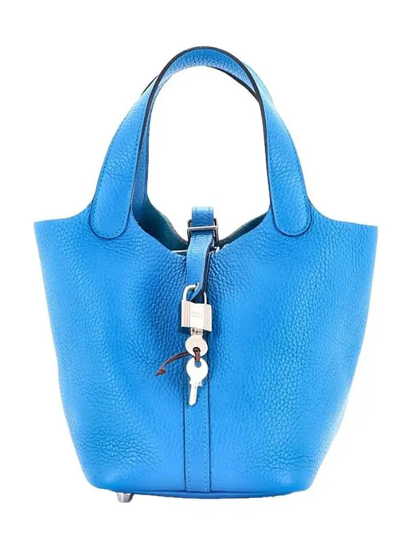HERMES Pm Picotin Lock Bucket Bag - Blue