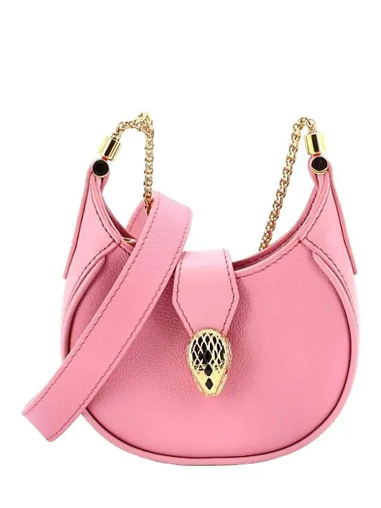 BVLGARI Micro Serpenti Ellipse Crossbody Bag - Pink