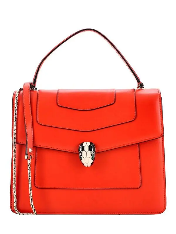 BVLGARI Medium Serpenti Forever Top Handle Bag - Red