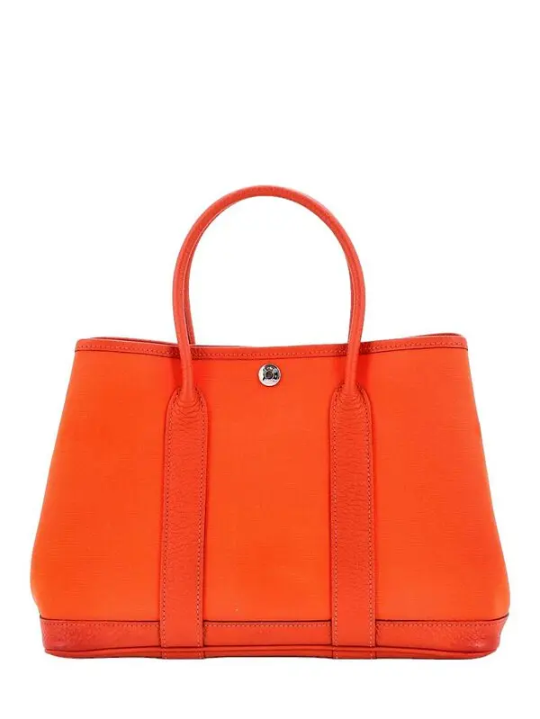 HERMES 30 Garden Party Tote Toile And Leather - Orange