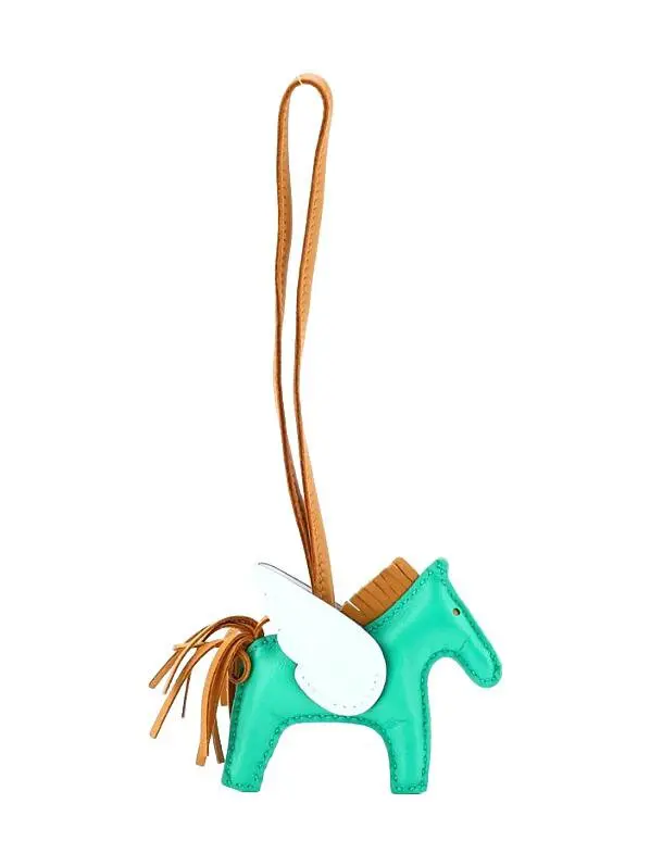 HERMES Pegase Rodeo Bag Charm - Green/ Blue/ Brown/ Green