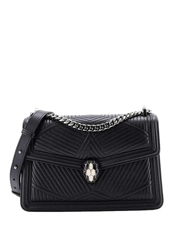 BVLGARI Serpenti Forever Small Shoulder Bag - Black