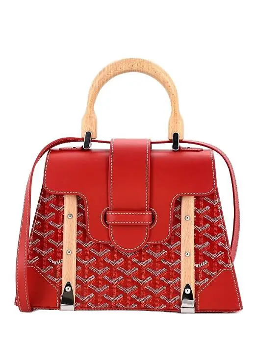 GOYARD Pm Saigon Top Handle Bag - Red/ Natural/ Red