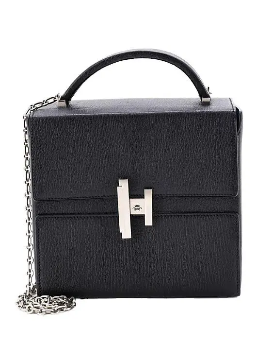 HERMES Cinhetic Top Handle Bag Verso Chevre Mysore - Black