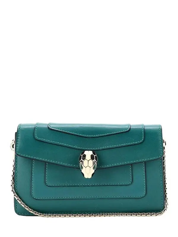 BVLGARI Serpenti Forever Chain Clutch - Green