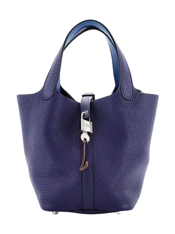 HERMES Pm Eclat Picotin Lock Bag Clemence With Swift - Blue