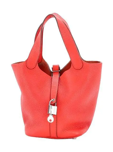 HERMES Pm Picotin Lock Bag Clemence - Red