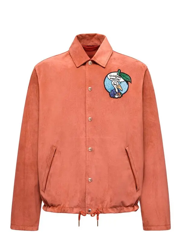 MONCLER X GILGA FARM DESIGNED BY DONALD GLOVER X Gilga Farm Donald Glover Navel Suede Shirt Jacket - Orange