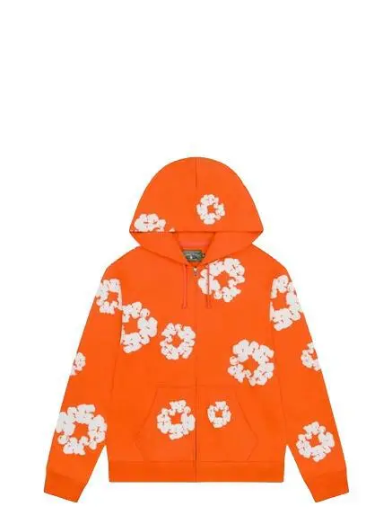 DENIM TEARS Cotton Wreath Zip Hoodie - Orange