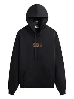 Kith Classic Logo Leopard Applique Nelson Hoodie - Black