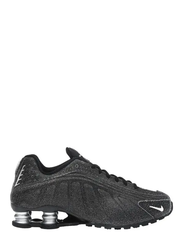 Nike Shox R4 Distressed Leather Sneakers - Black/sail/light Smoke Grey