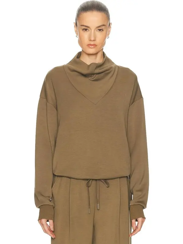 Varley Betsy Cowlneck Sweatshirt - Military Olive