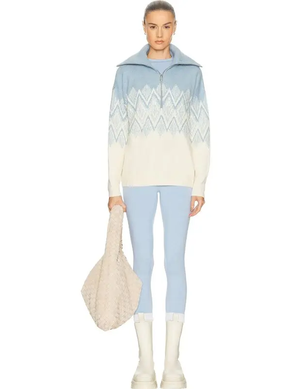 Varley Hedda Fairisle Half Zip Jacket - Ashley Blue