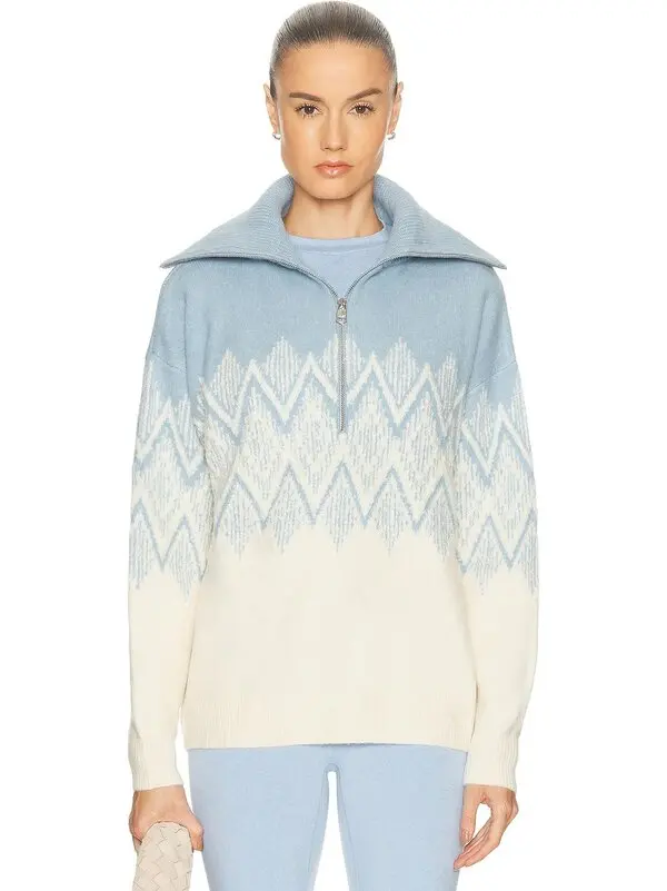 Varley Hedda Fairisle Half Zip Jacket - Ashley Blue