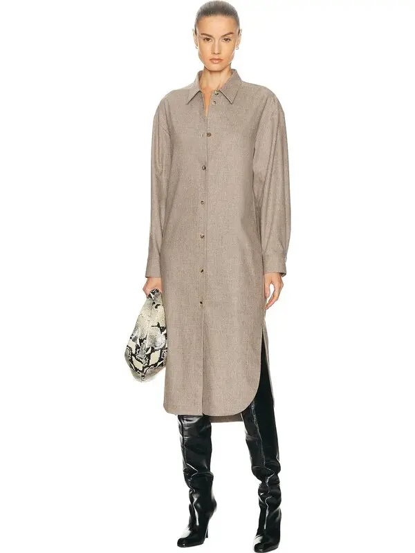 Khaite Gloria Midi Dress - Sepia