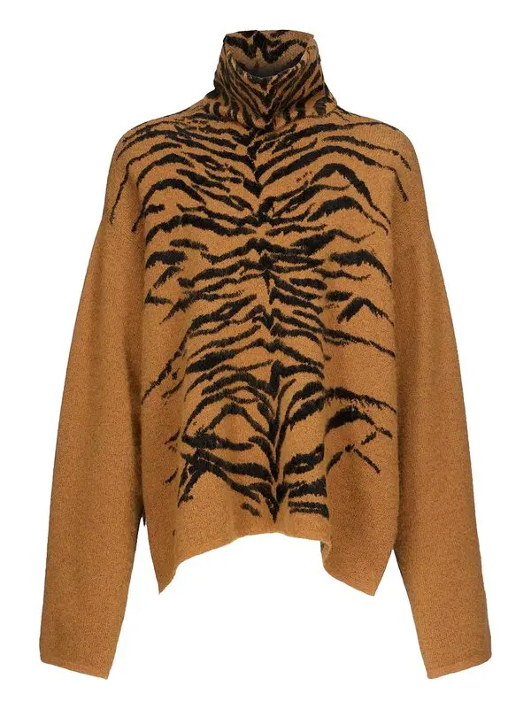 Alaïa Tiger Print Sweater - Ocre