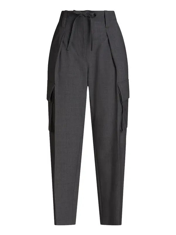 Brunello Cucinelli Cropped Wool-blend Cargo Pants - Dark Gray