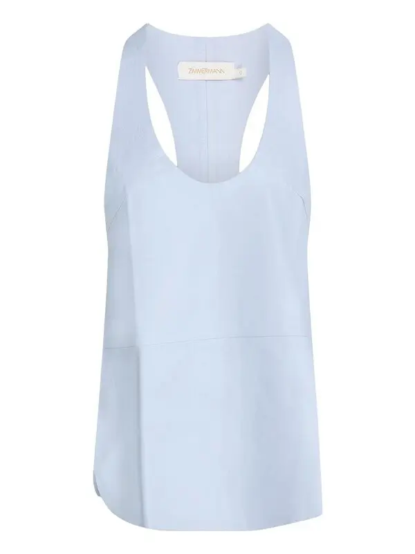 Zimmermann Leather Tank - Sky Blue