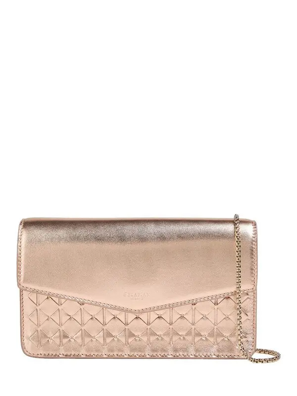 SERAPIAN Mosaico Woven Clutch - Rose Gold