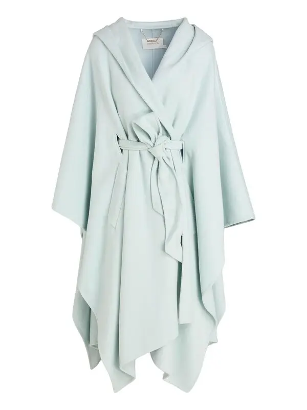 Zimmermann Wool-blend Felt Hooded Cape - Sky Blue