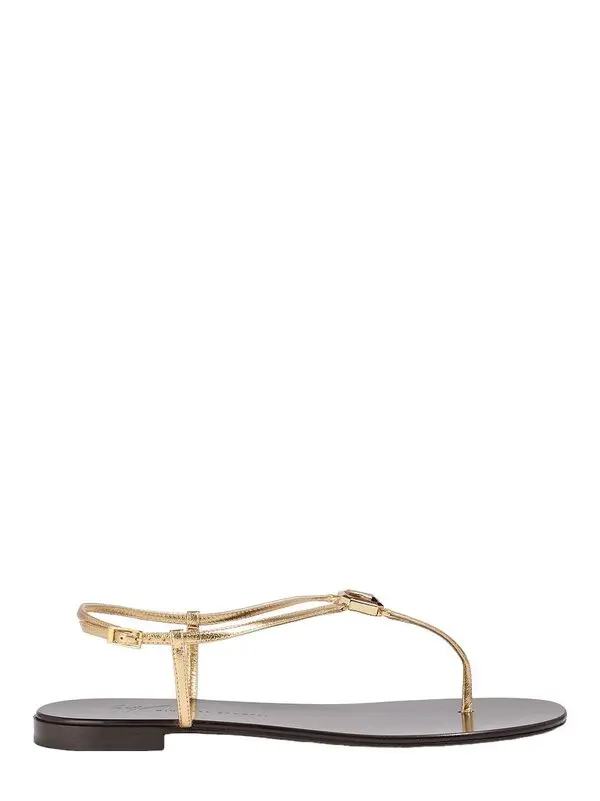 GIUSEPPE ZANOTTI Cameliee Crystal-embellished Metallic Leather Sandals - Gold