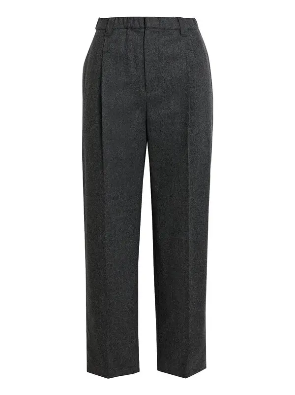 Brunello Cucinelli Wool And Cashmere-blend Flannel Pants - Dark Gray
